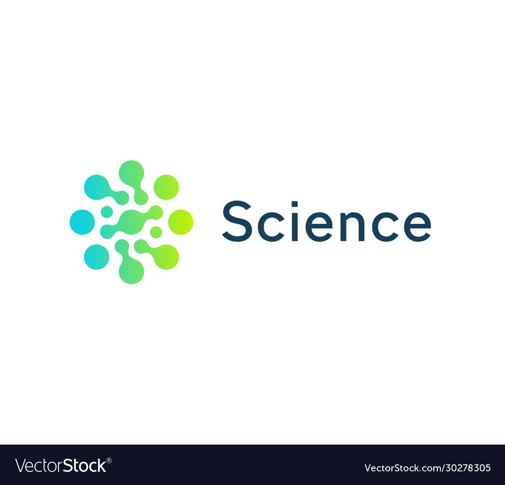 Science circle icon green and blue circles Vector Image