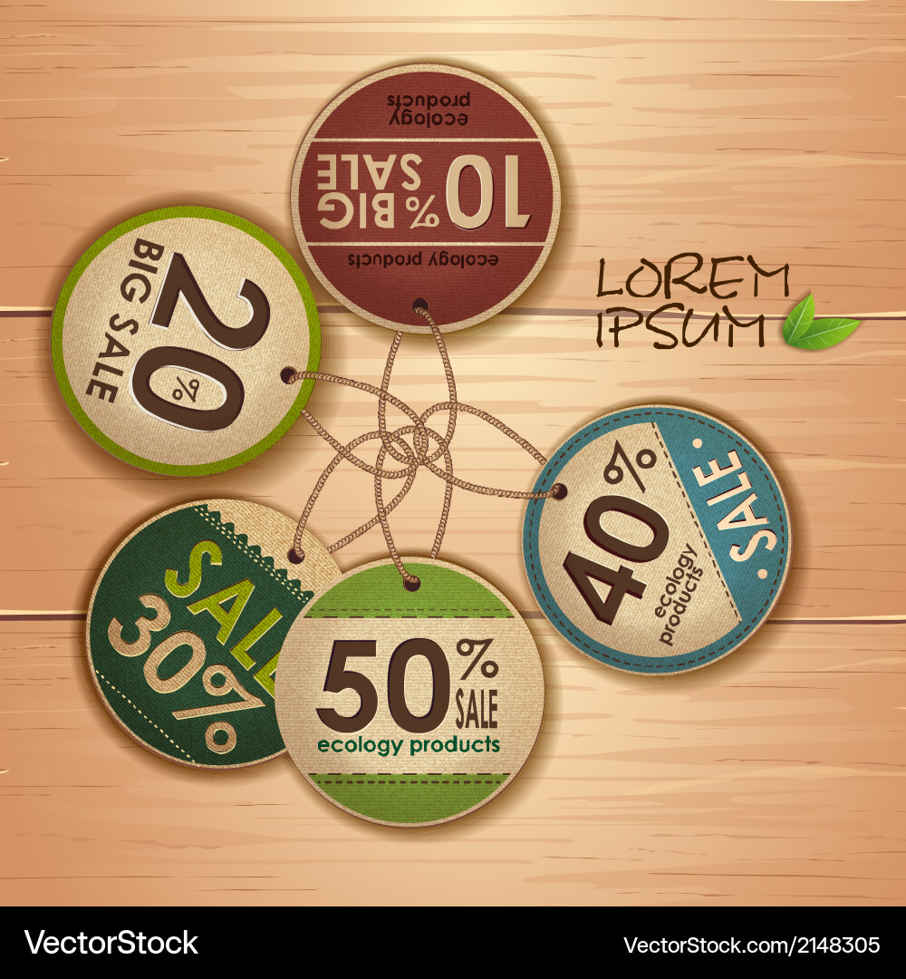 Set of ecology labels Royalty Free Vector Image