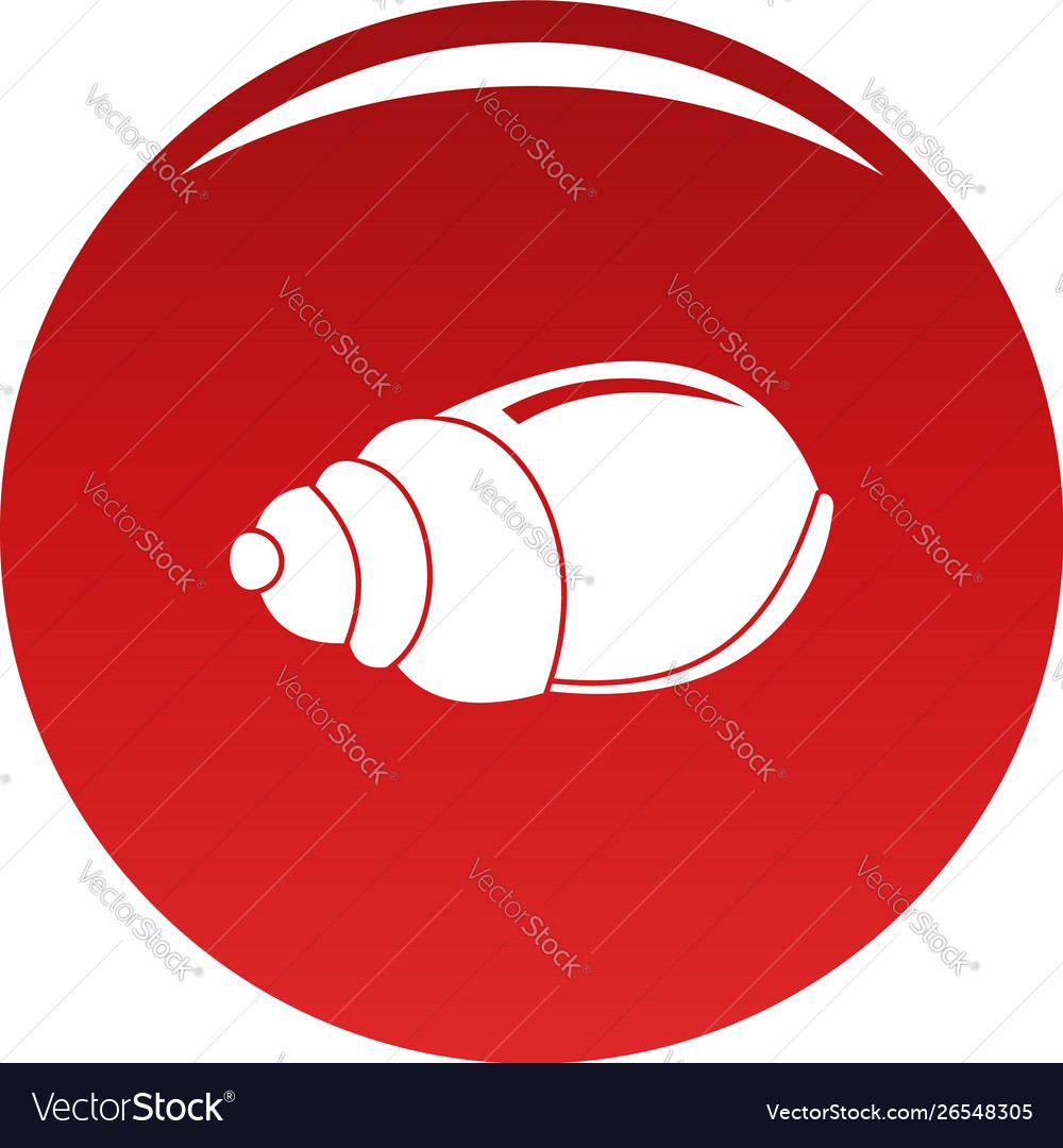Single shell icon red Royalty Free Vector Image