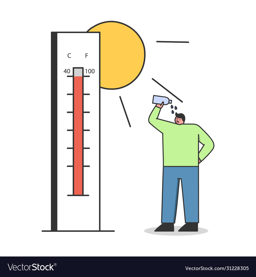 Summer hot period of time man weary from heat Vector Image