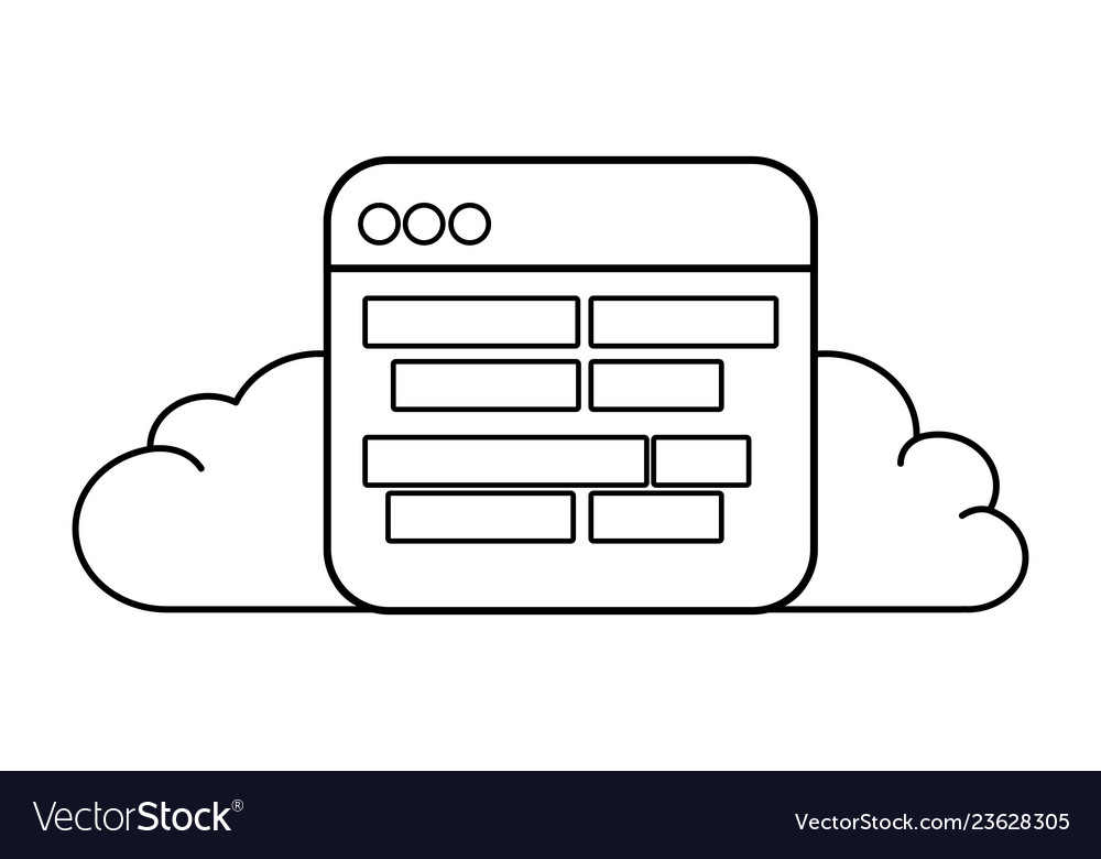 Technology computer window cartoon Royalty Free Vector Image