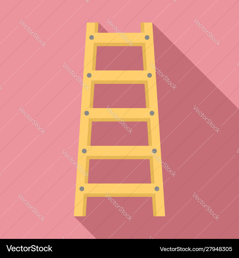 Wood ladder icon flat style Royalty Free Vector Image