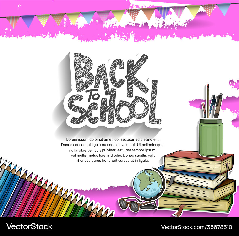 Back to school design with school equipment Vector Image