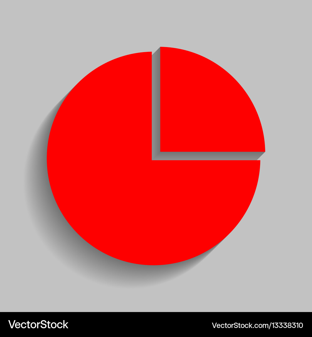 Business graph sign red icon with soft Royalty Free Vector