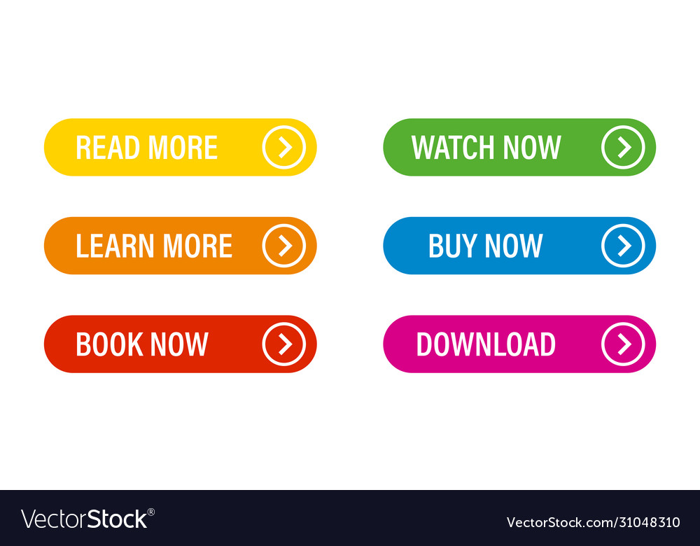 Buttons isolated web design elements web action Vector Image