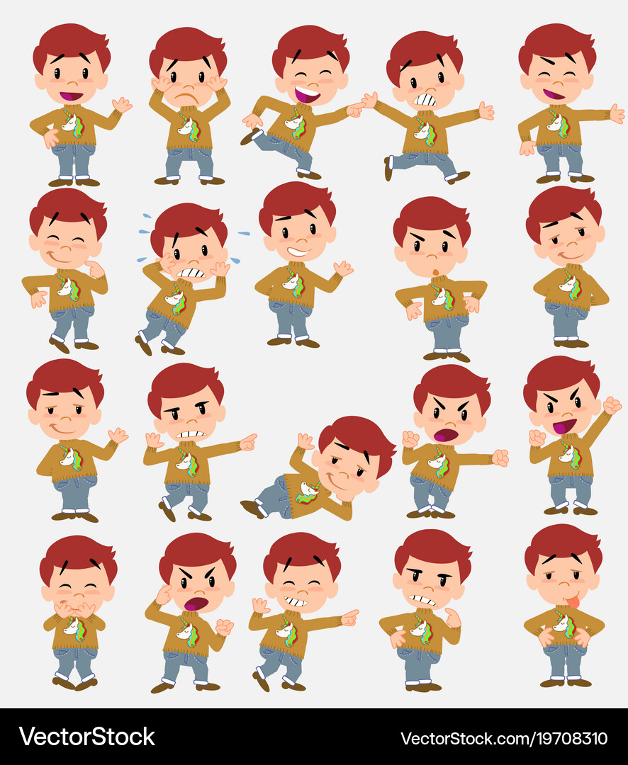Cartoon character white boy with a jersey Vector Image