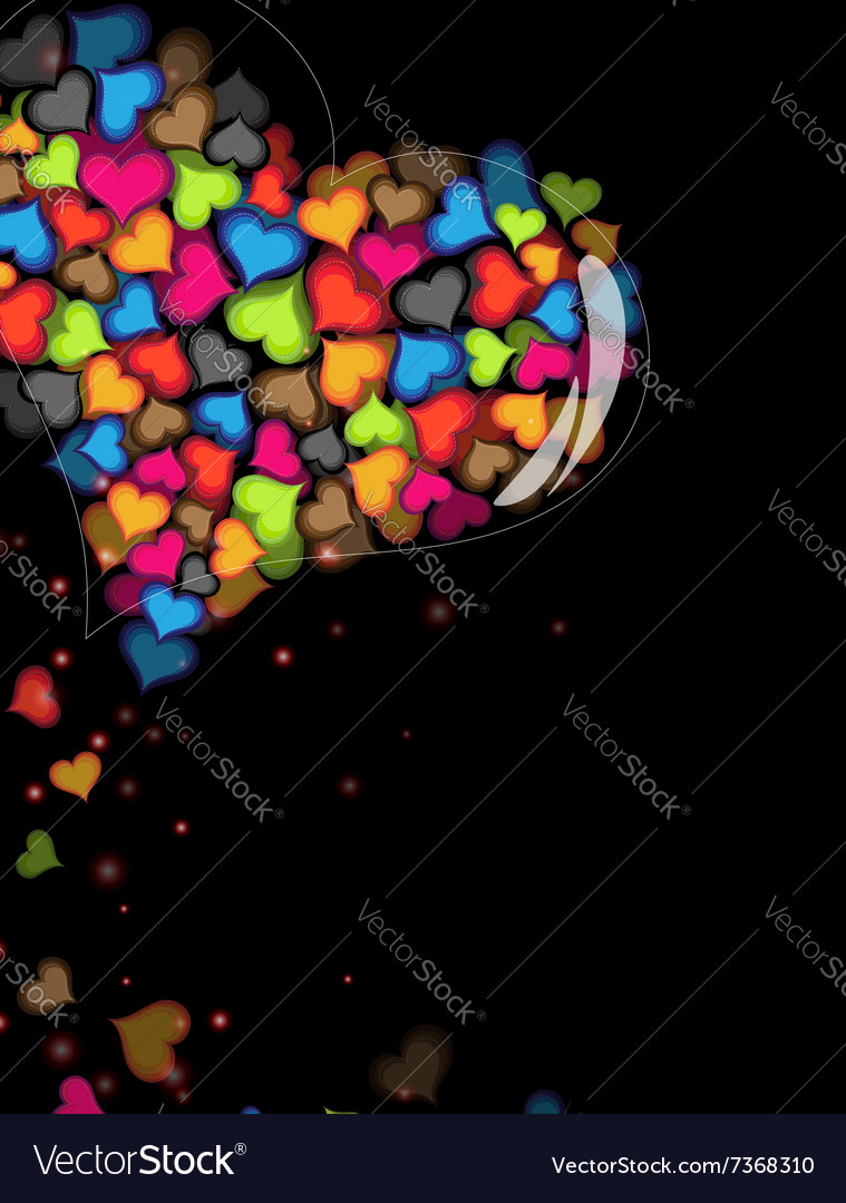 Colorful valentine hearts Royalty Free Vector Image
