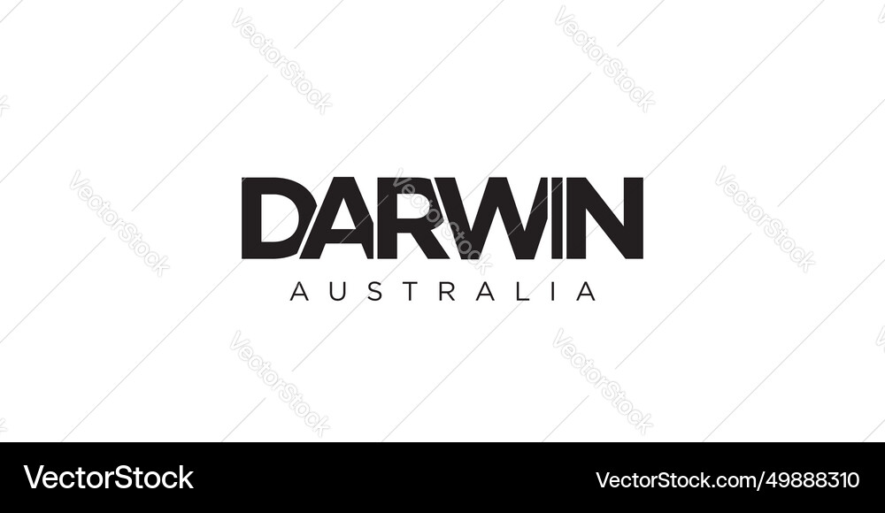 Darwin in the australia emblem design Royalty Free Vector