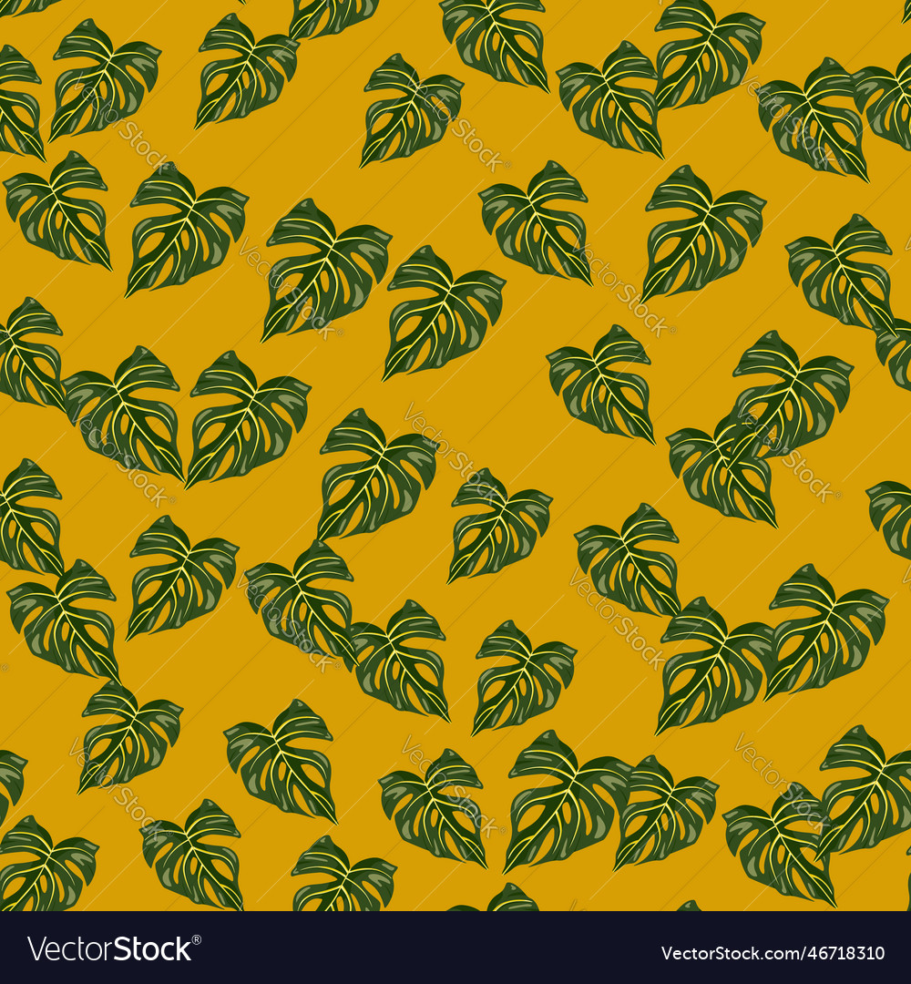 Decorative Tropical Palm Leaves Seamless Pattern Vector Image