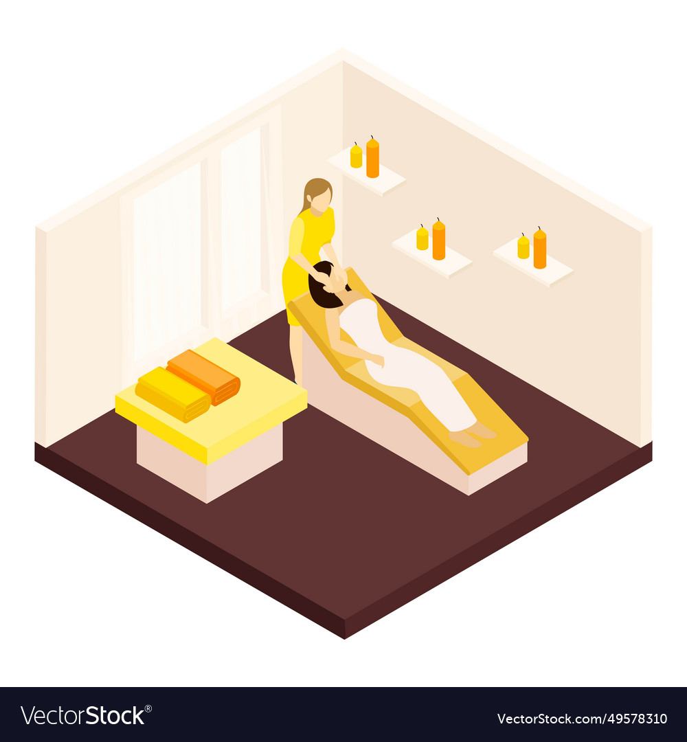 Face massage isometric Royalty Free Vector Image
