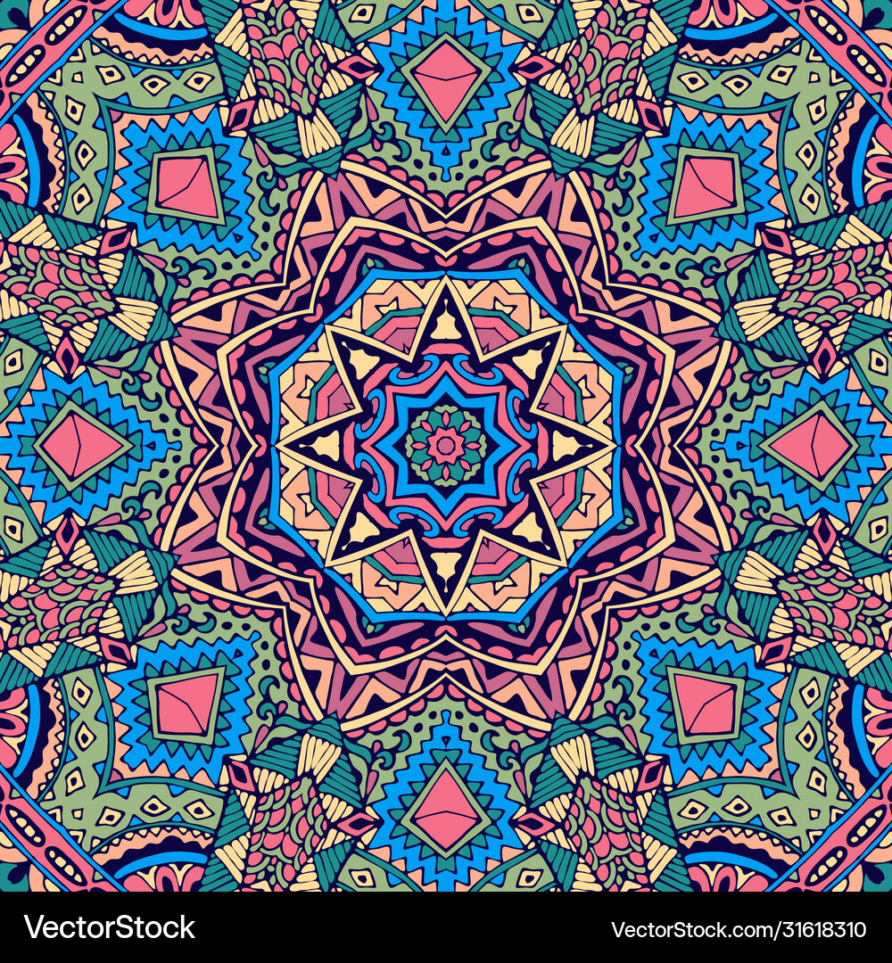 Festive colorful tribal ethnic seamless pattern Vector Image