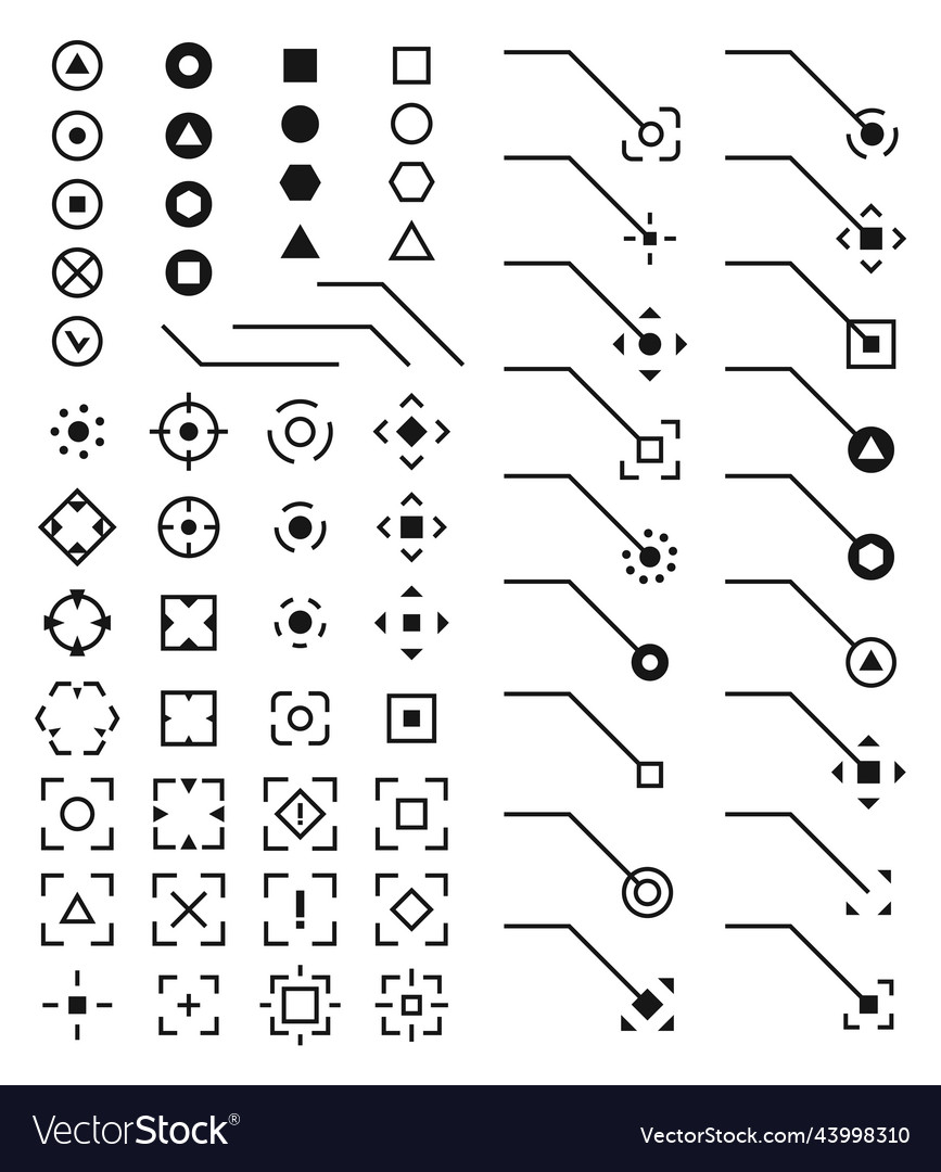 Hud style callout lines user interface element Vector Image