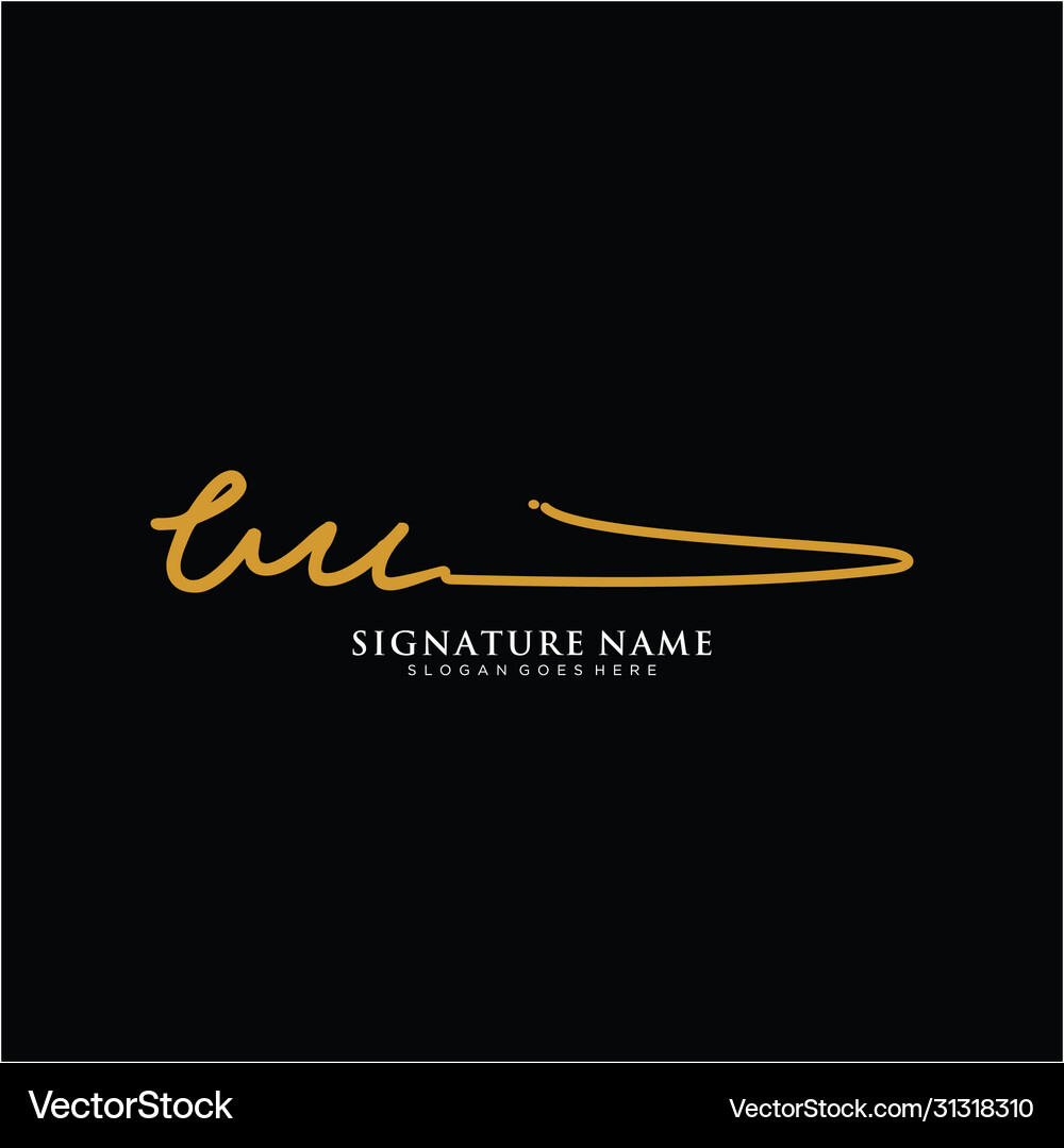 Letter uu signature logo template Royalty Free Vector Image