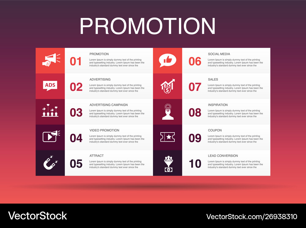 Promotion infographic 10 option template Vector Image