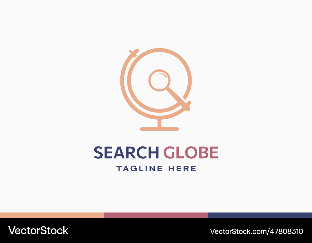 Searching globe abstract sign symbol logo template