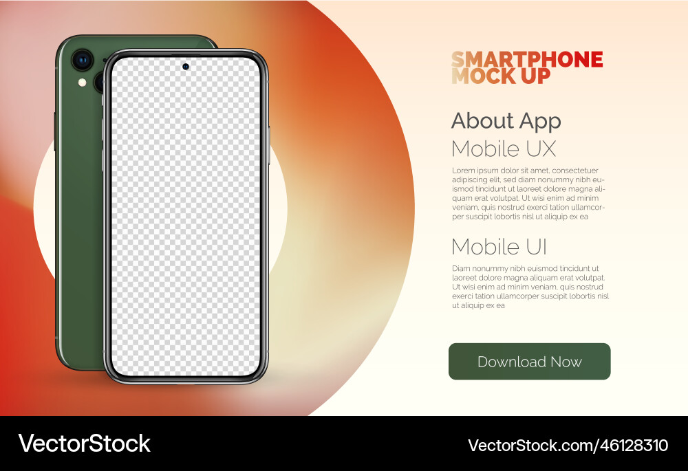 Smart phone mock up template for infographics Vector Image