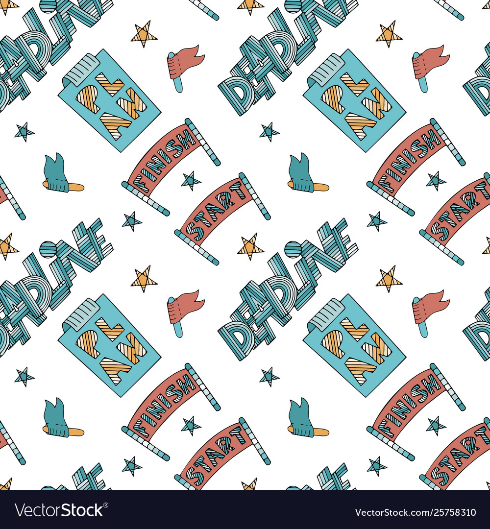 Time management seamless patterns Royalty Free Vector Image