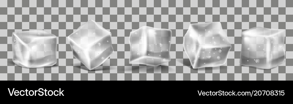3d realistic ice cubes frozen blocks Royalty Free Vector