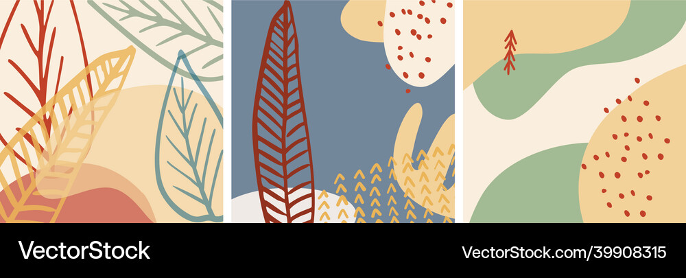 Abstract organic shape and hand draw line Vector Image