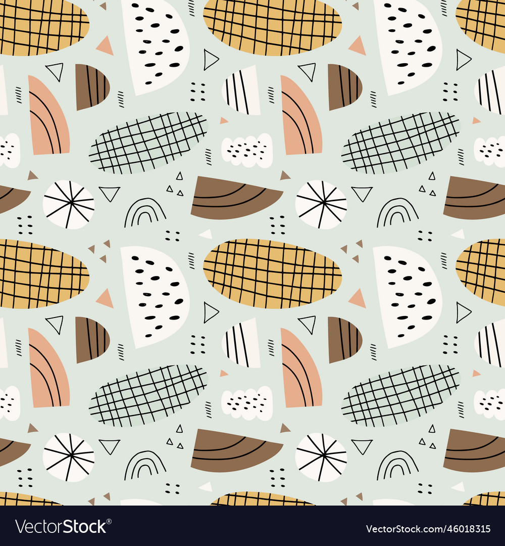 Abstract Seamless Pattern With Hand Drawn Circles Vector Image