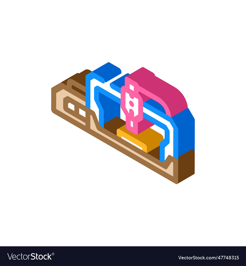 Cnc Machine Tool Work Isometric Icon Royalty Free Vector