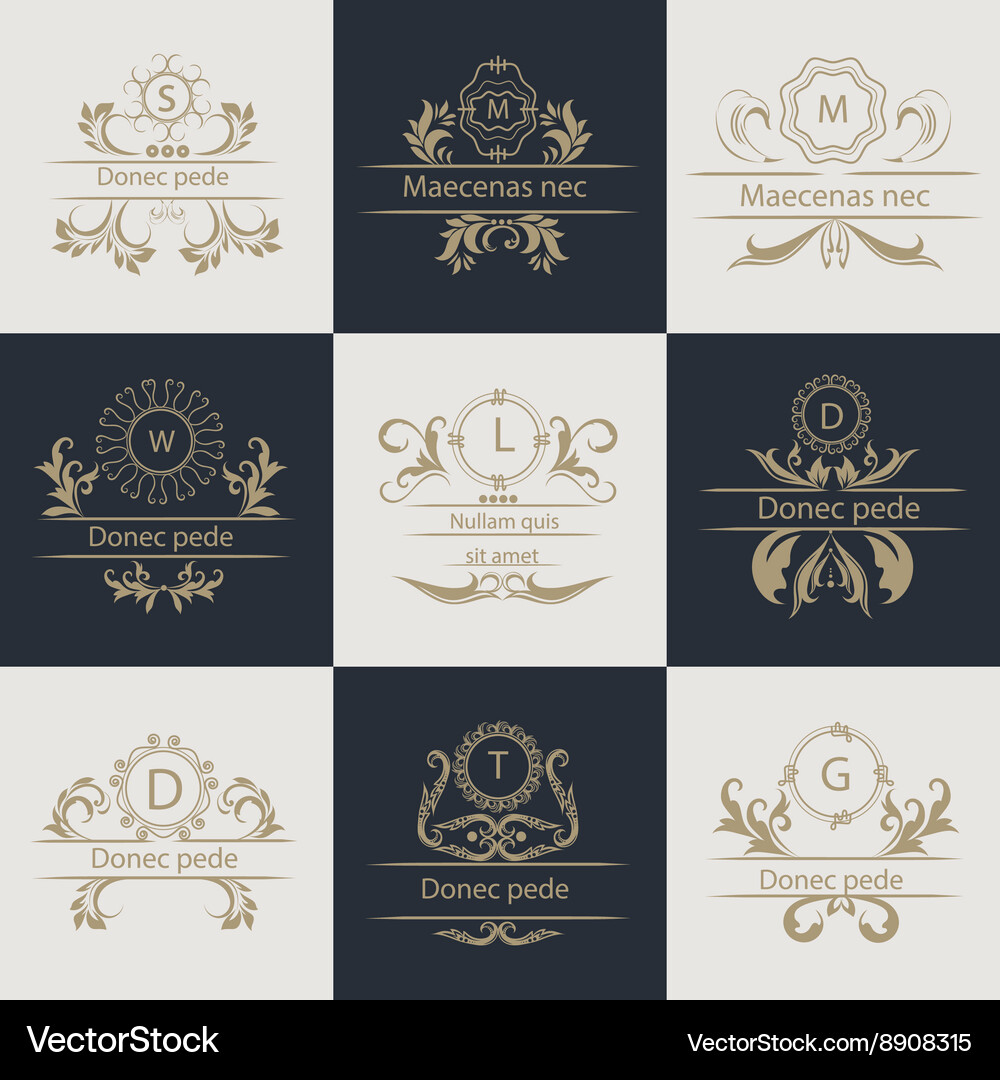 Design cards ornamental decorative logos Vector Image