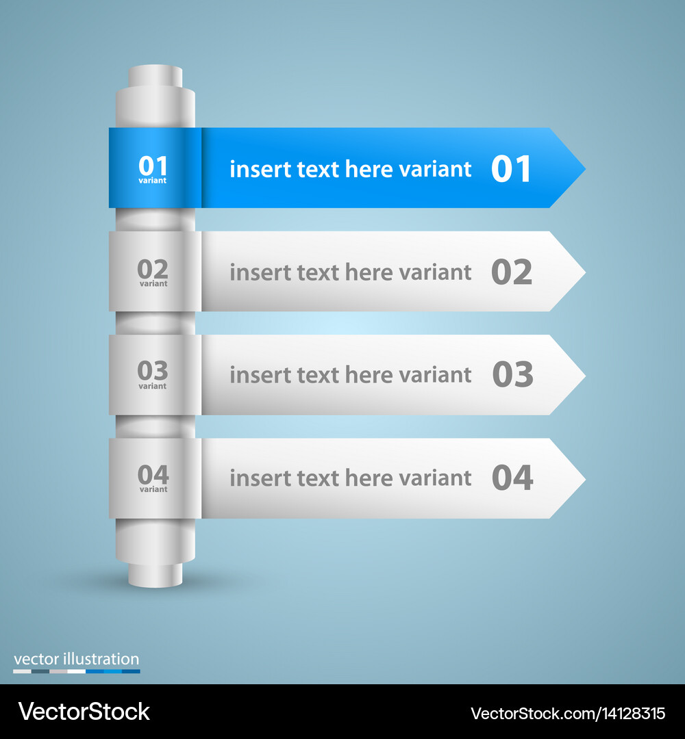 Direction list of options info Royalty Free Vector Image