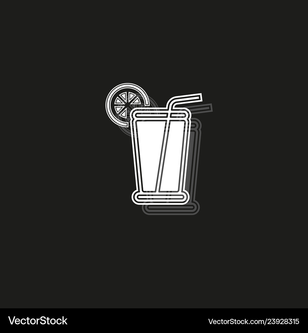 Fresh juice icon cold tropical Royalty Free Vector Image