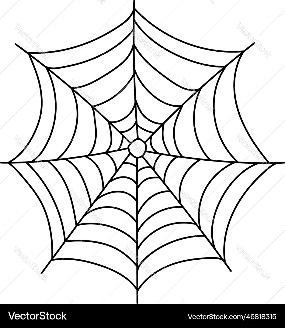Scary spider web isolated spooky halloween Vector Image