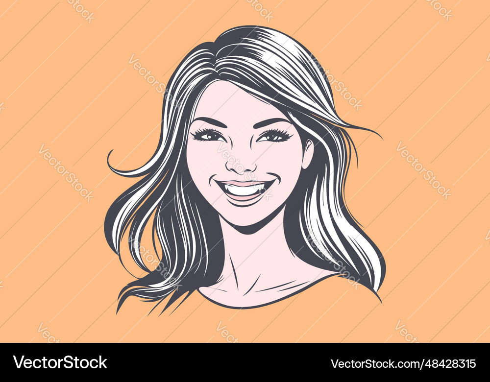 Smiling young beautiful pleasant lady Royalty Free Vector