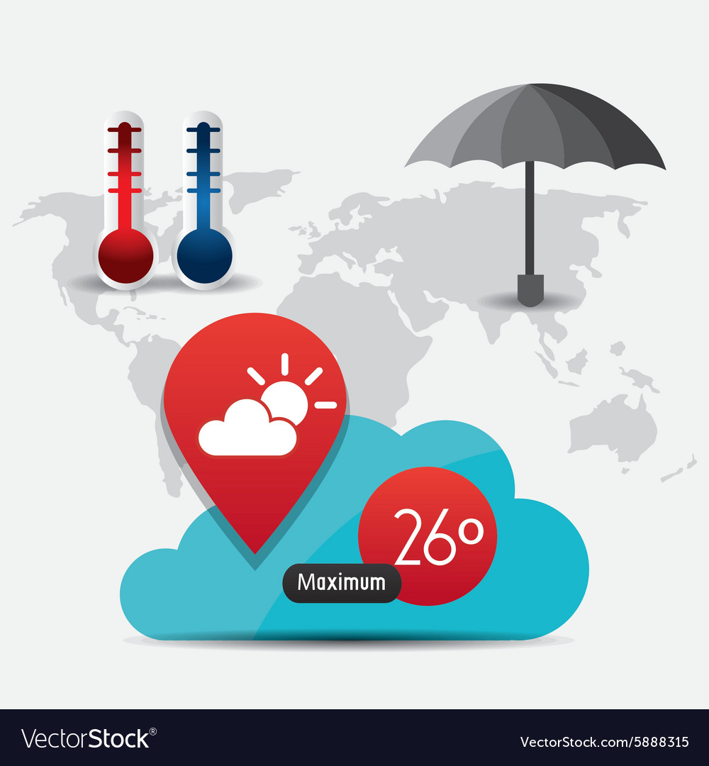 Weather mobile app design Royalty Free Vector Image