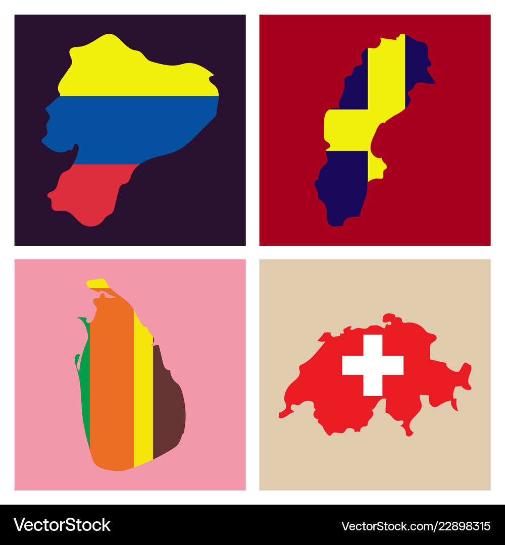 World map-countries in color on white background Vector Image