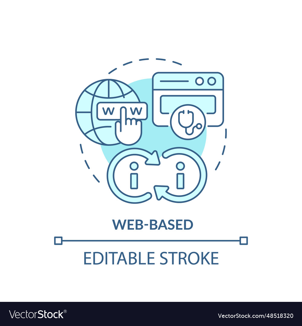 2d thin line blue icon web-based concept Vector Image