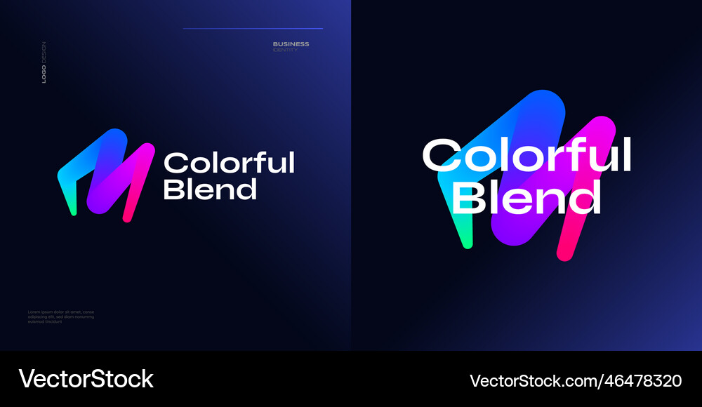 Bold and vibrant letter m logo design Royalty Free Vector