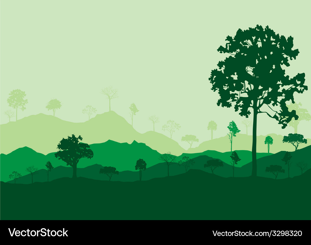 Ecology concept detailed forest tree background Vector Image