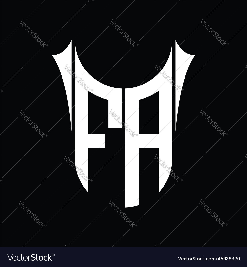Fa logo monogram shield sharp half round shape Vector Image