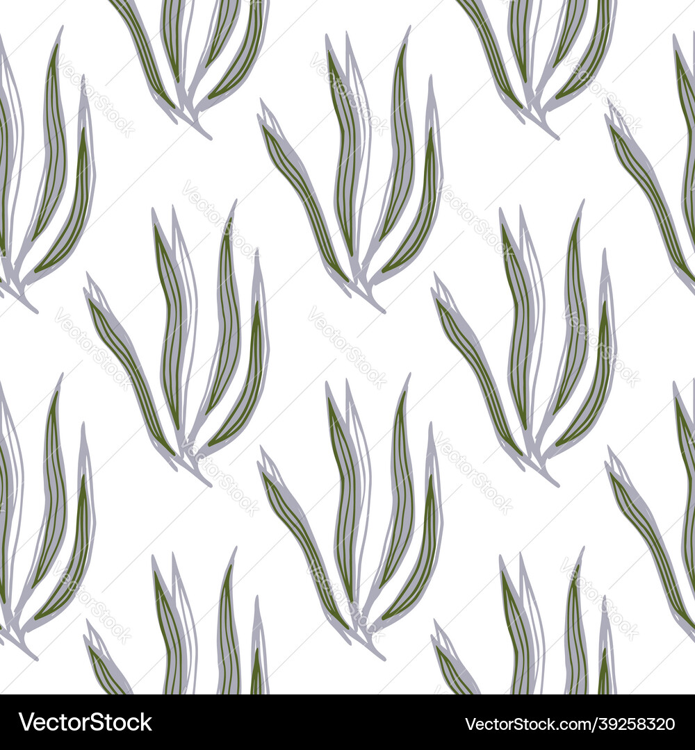 Geometric seaweeds seamless pattern isolated Vector Image