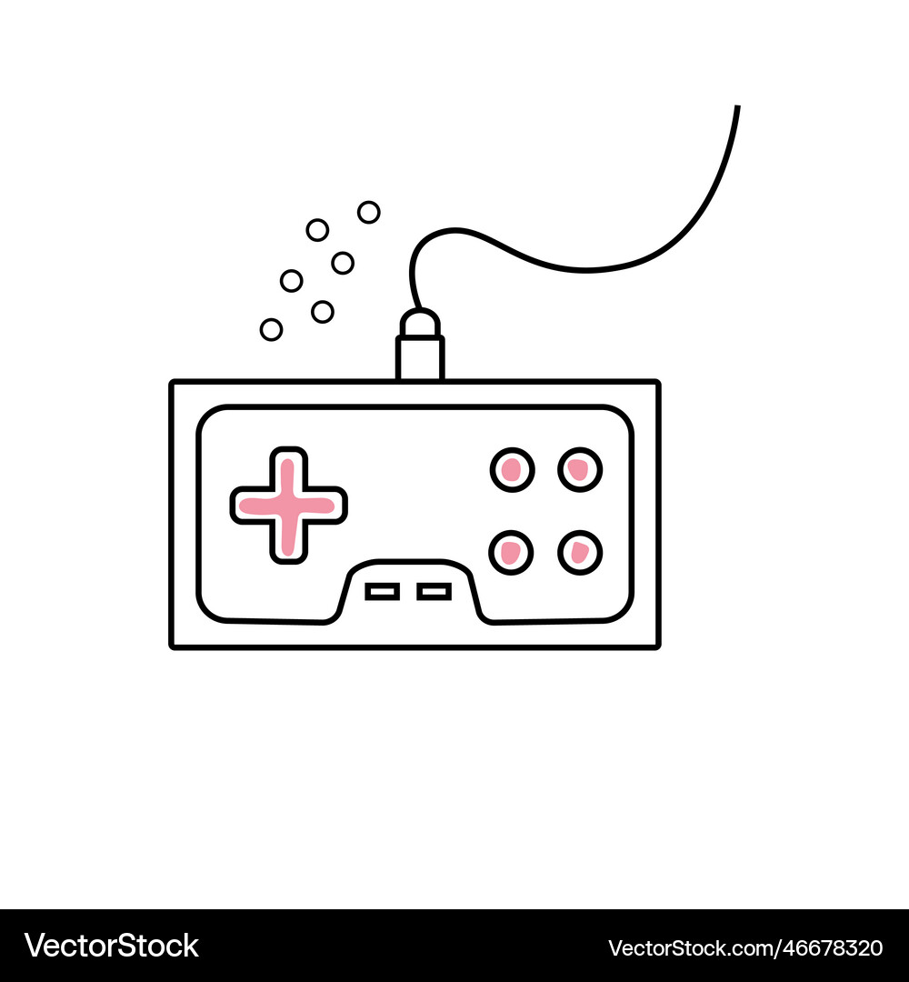 Hand drawn of video game console Royalty Free Vector Image