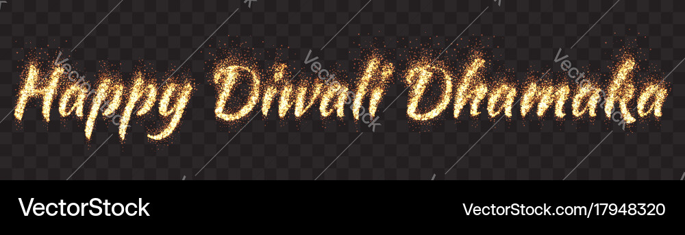 Happy diwali dhamaka text banner Royalty Free Vector Image