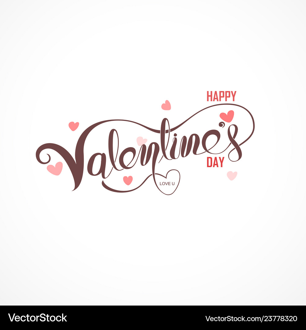 Happy valentines day typography posterhandwritten Vector Image
