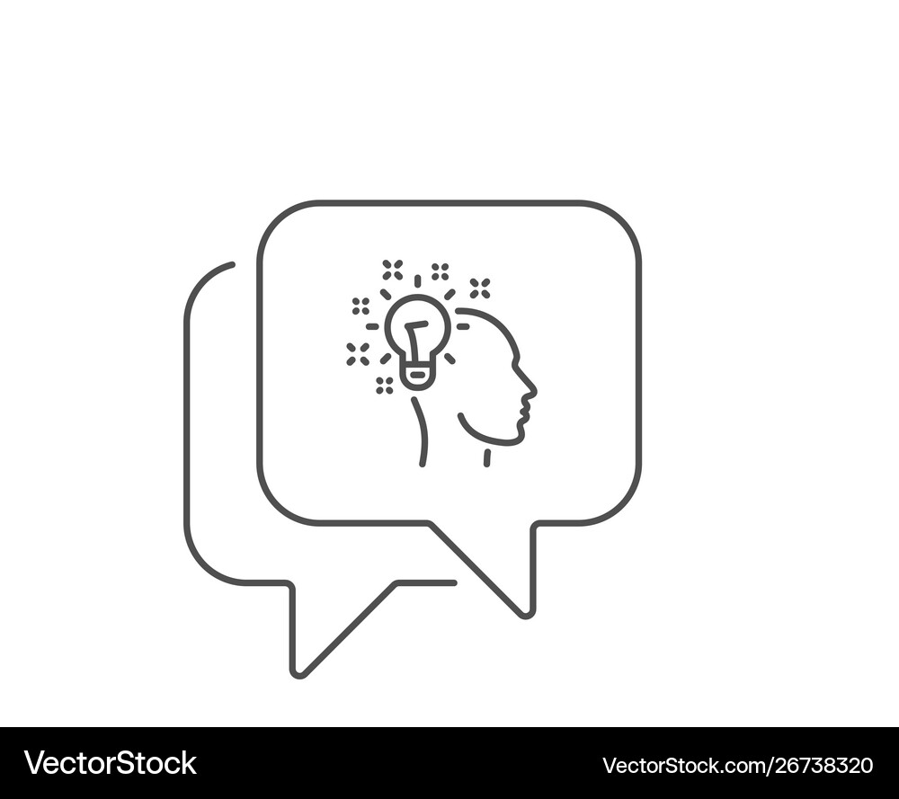 Idea line icon human head with light bulb sign Vector Image