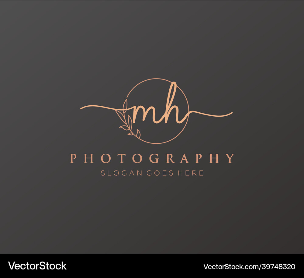 Initial mh feminine logo usable for nature salon Vector Image