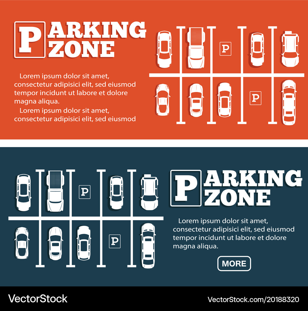 Parking zone flyers in minimalist style Royalty Free Vector