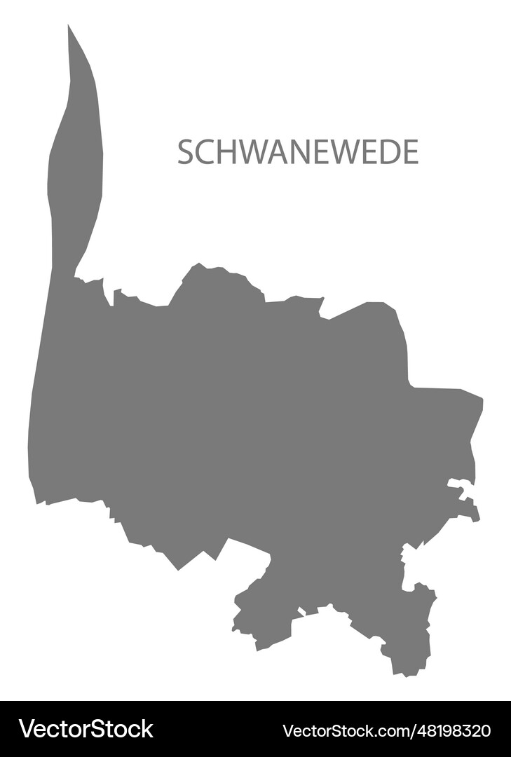 Schwanewede german city map grey silhouette shape Vector Image