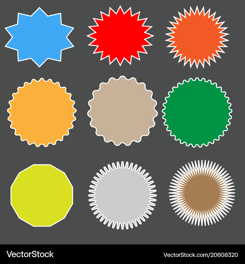 Set starburst on black background starburst sign Vector Image
