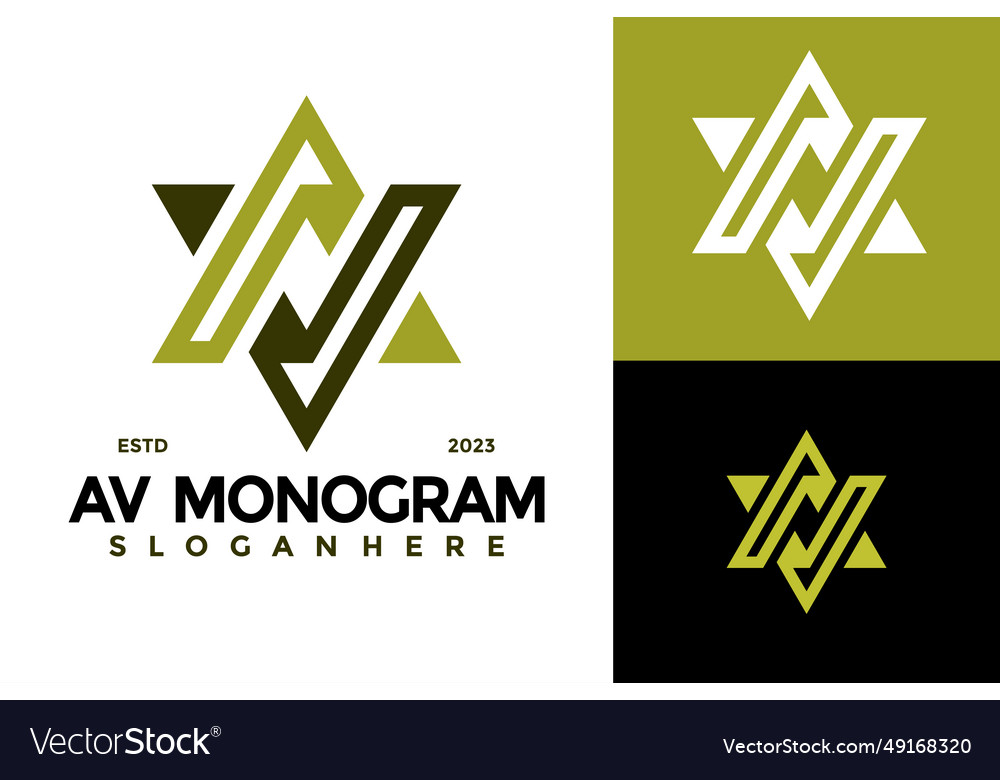 Simple modern initial letter av monogram logo Vector Image Simple modern initial letter av monogram logo Vector Image