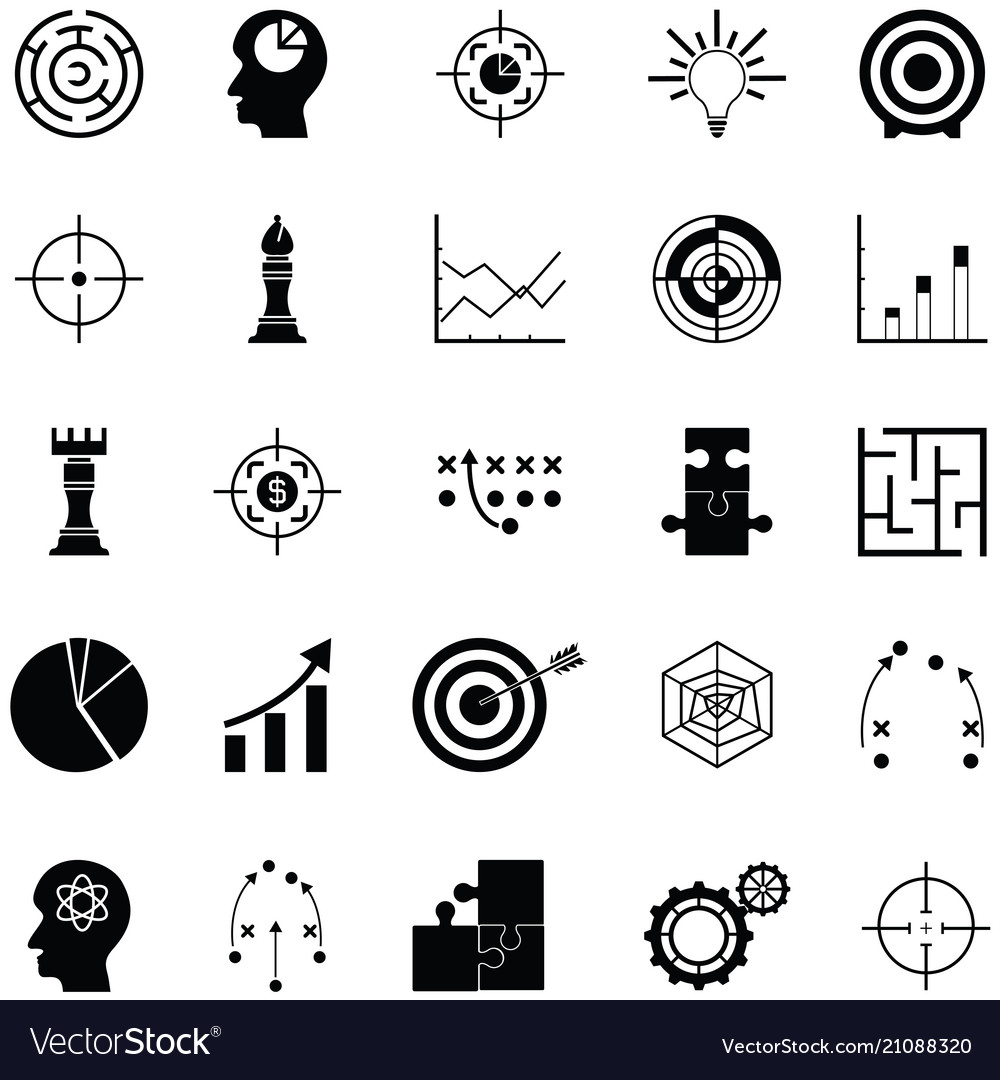 Strategy icon set Royalty Free Vector Image - VectorStock