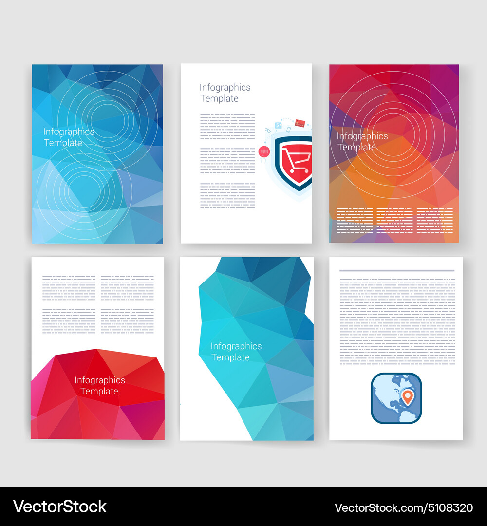 Templates design set of web mail brochures Vector Image