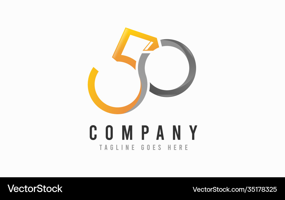 50 th anniversary symbol design abstract shape Vector Image