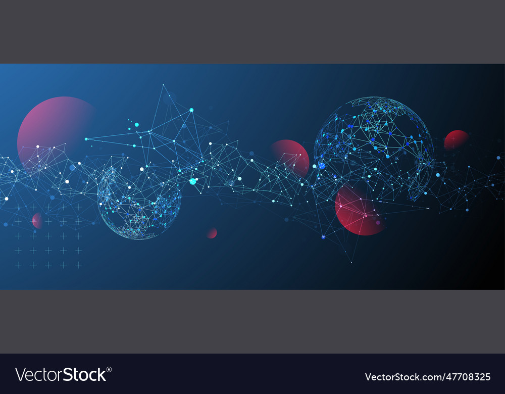 Abstract technology sphere background global Vector Image